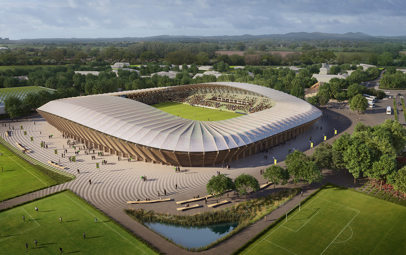 ¿Un estadio de fútbol de madera? Conócelo - Carpintek